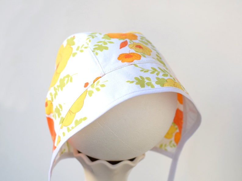 Baby Sun Bonnet With Yellow and Orange Flowers Newborn to | Etsy