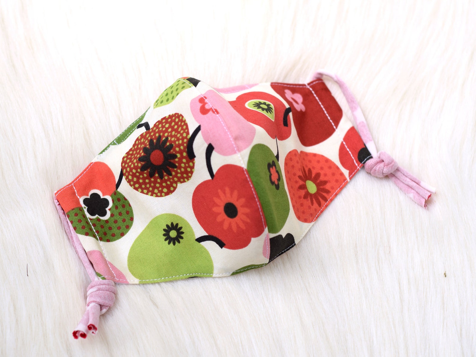 Apples mask for kids/ adults reusable mask with nose wire and | Etsy