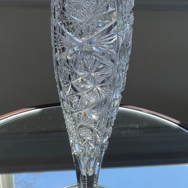 Cut Glass Vase - Etsy