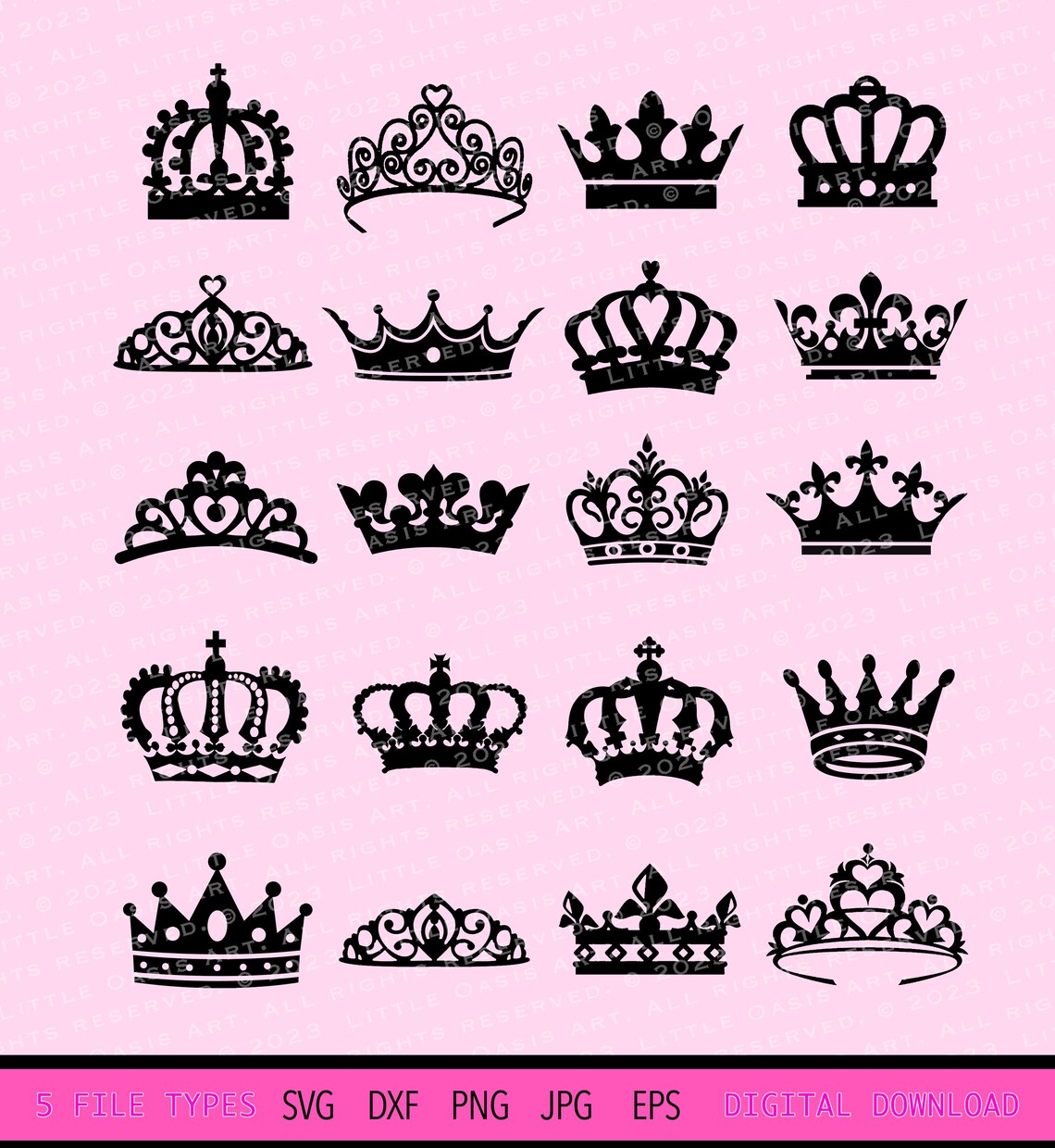 Crown SVG Bundle, Crown Svg, Tiara Svg, Queen Tiara Svg, Princess Tiara ...