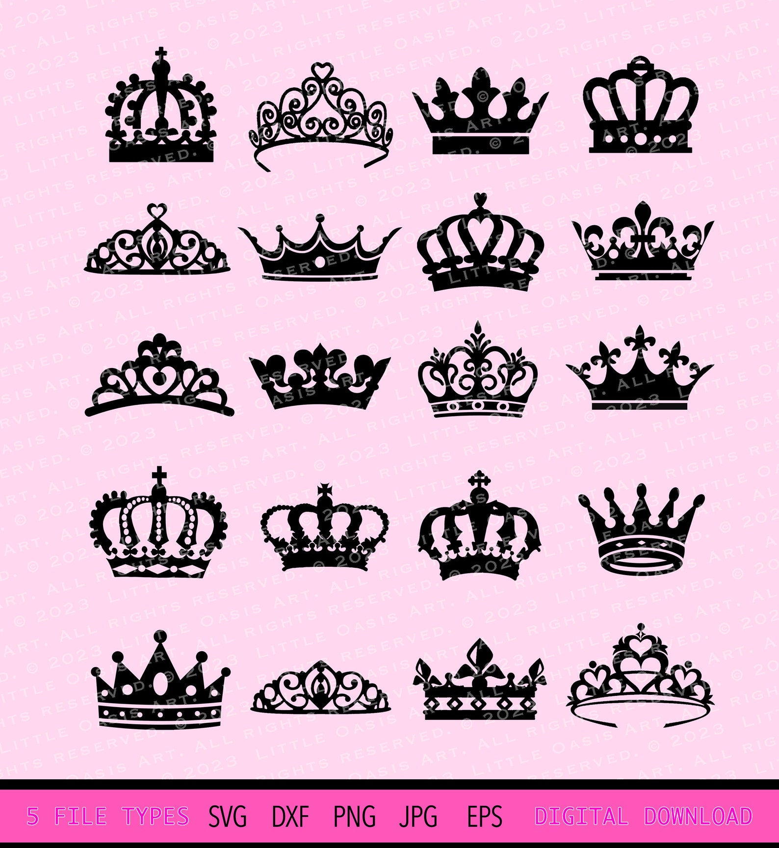 Crown SVG Bundle, Crown Svg, Tiara Svg, Queen Tiara Svg, Princess Tiara ...