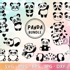 Panda SVG, Panda Bundle Svg, Cute Baby Panda Svg, Cuttable Baby Panda ...