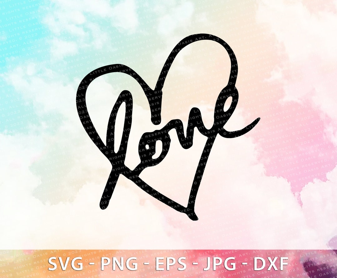 Love Heart - Hugs and Kisses Instant Digital Download - Svg, Png, Dxf ...