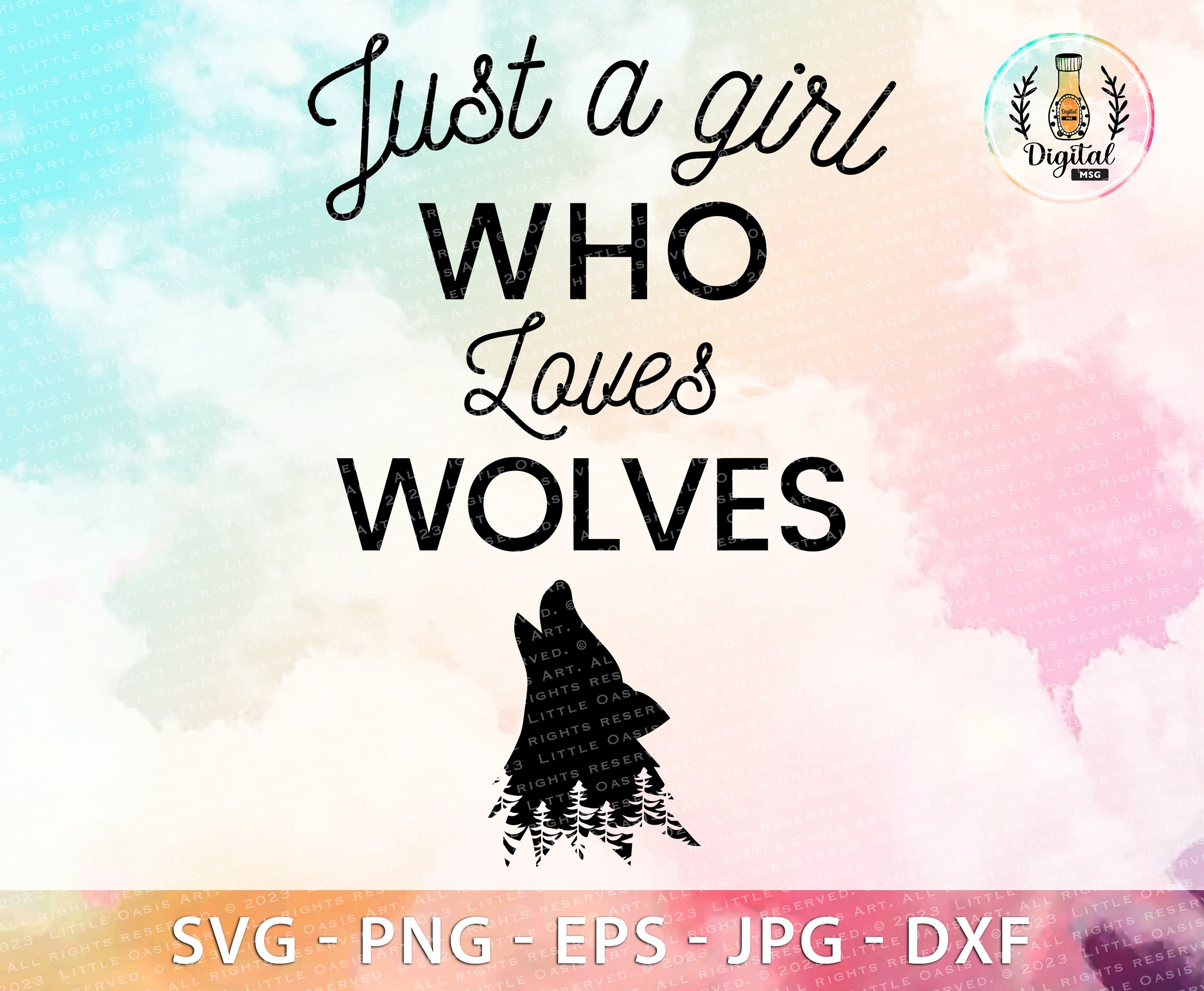 Wolf Just a Girl Who Loves Wolves Svg Png Eps Dxf Cut File Cricut - Etsy