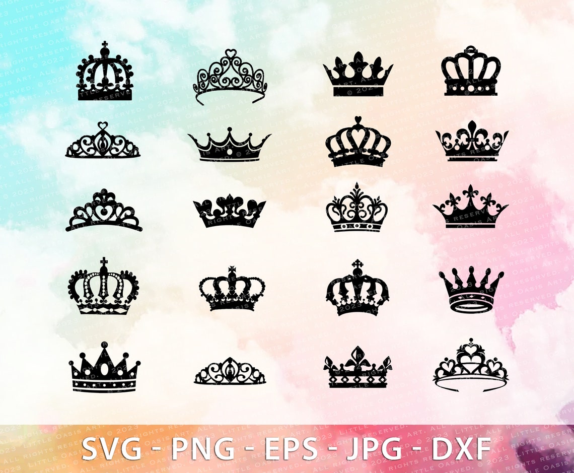 Couronne SVG Bundle, couronne Svg, diadème Svg, reine diadème Svg ...