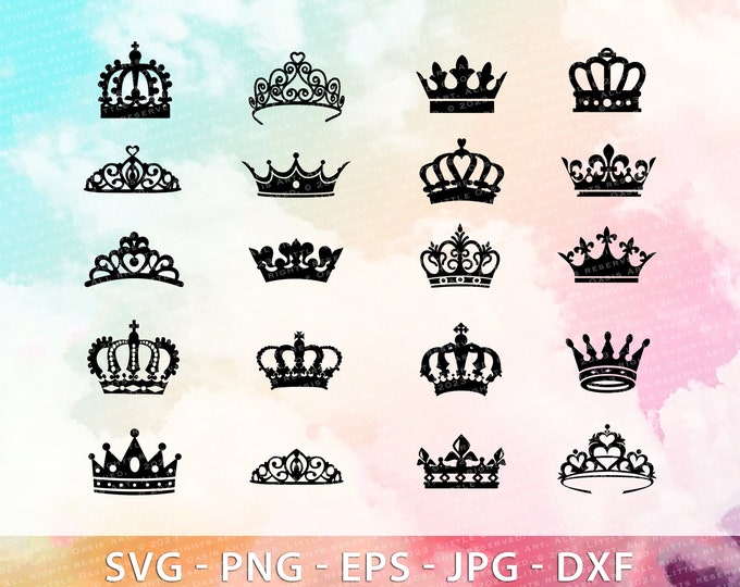 Crown SVG Bundle, PNG, Crowns Svg, Princess Crown Svg, Cut Files for ...