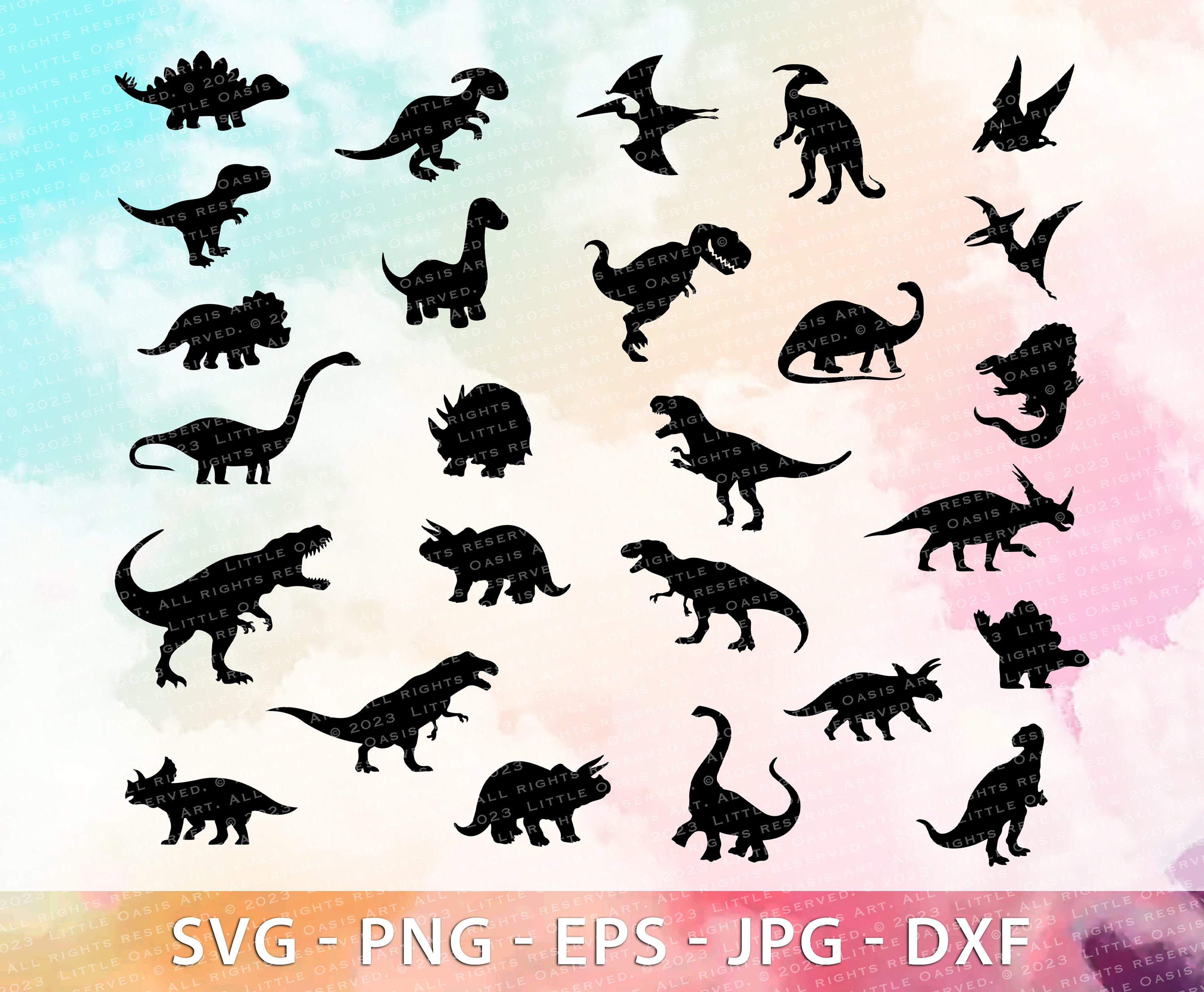 Dinosaur SVG Bundle, Cricut Cut Files, Dinosaur Silhouette Svg, Kids ...