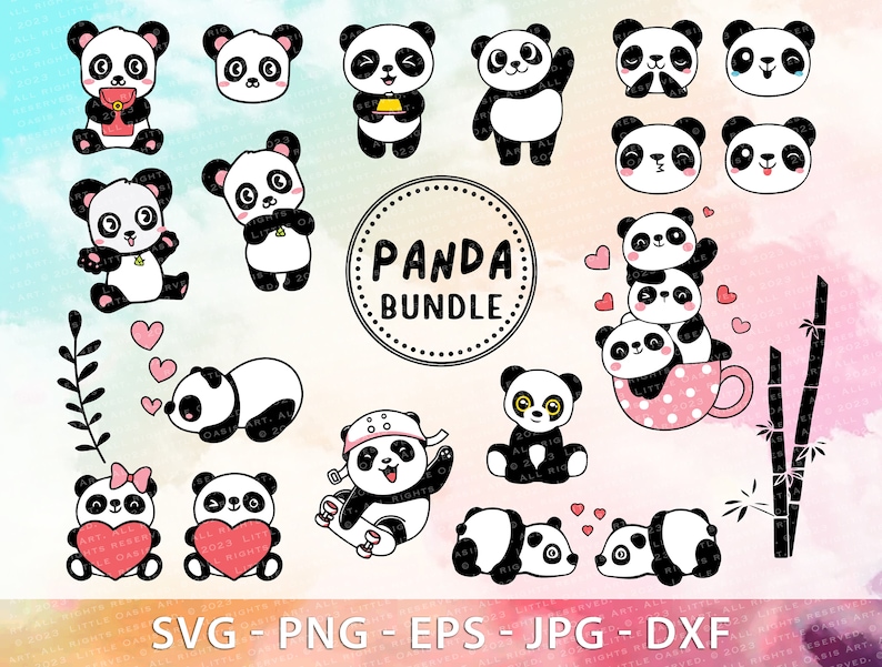 Panda SVG, Panda Bundle Svg, Cute Baby Panda Svg, Cuttable Baby Panda ...