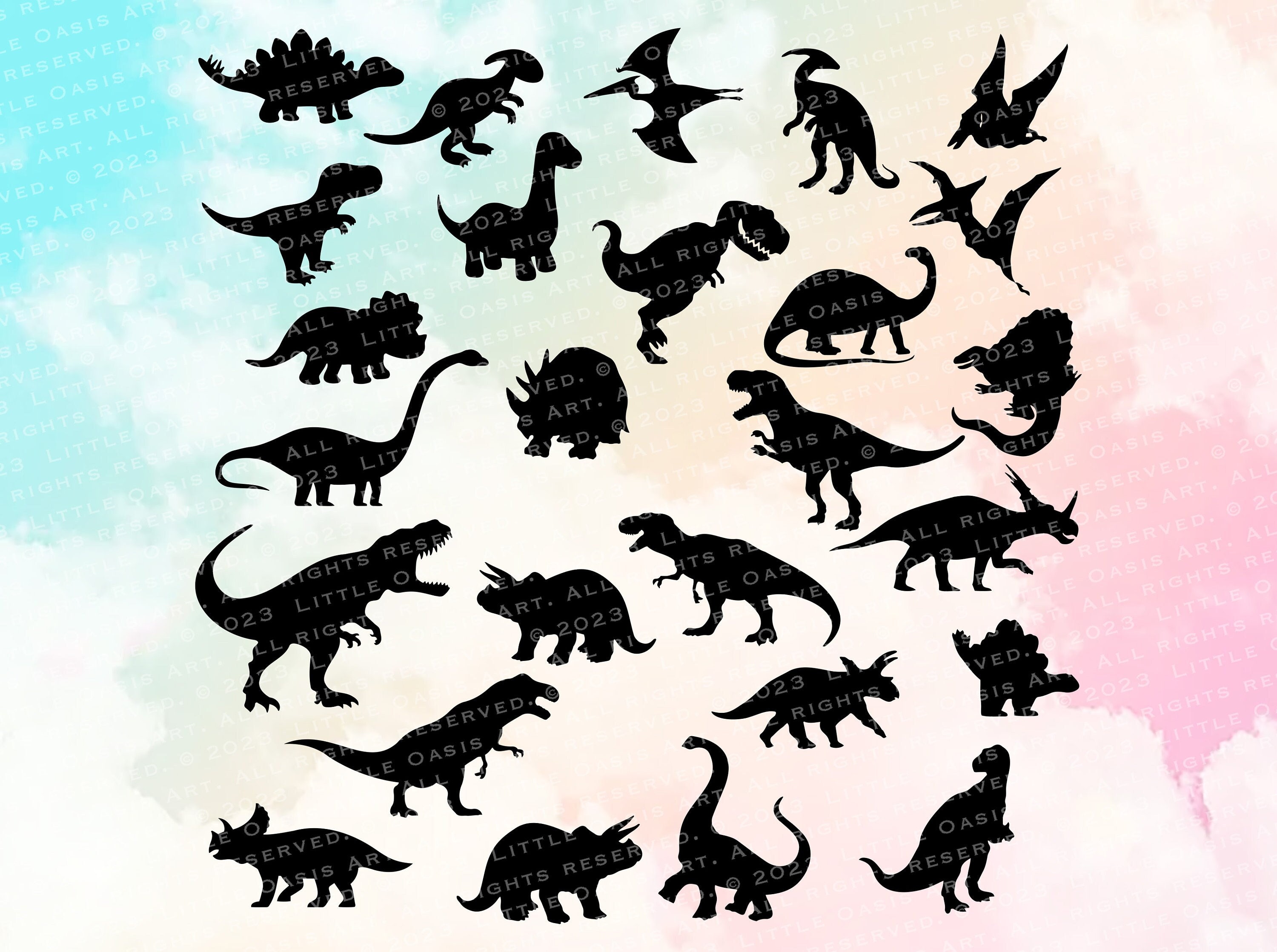 Dinosaur SVG Bundle, Cricut Cut Files, Dinosaur Silhouette Svg, Kids ...