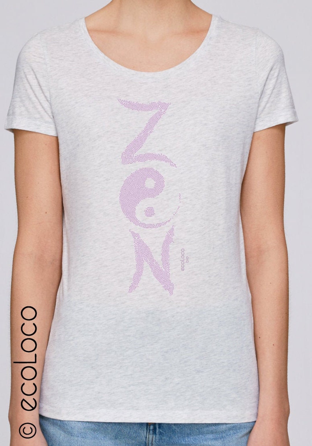 Women Yoga Organic T-shirt Yoga Zen Yin Yang Fair Trade Artisan France ...