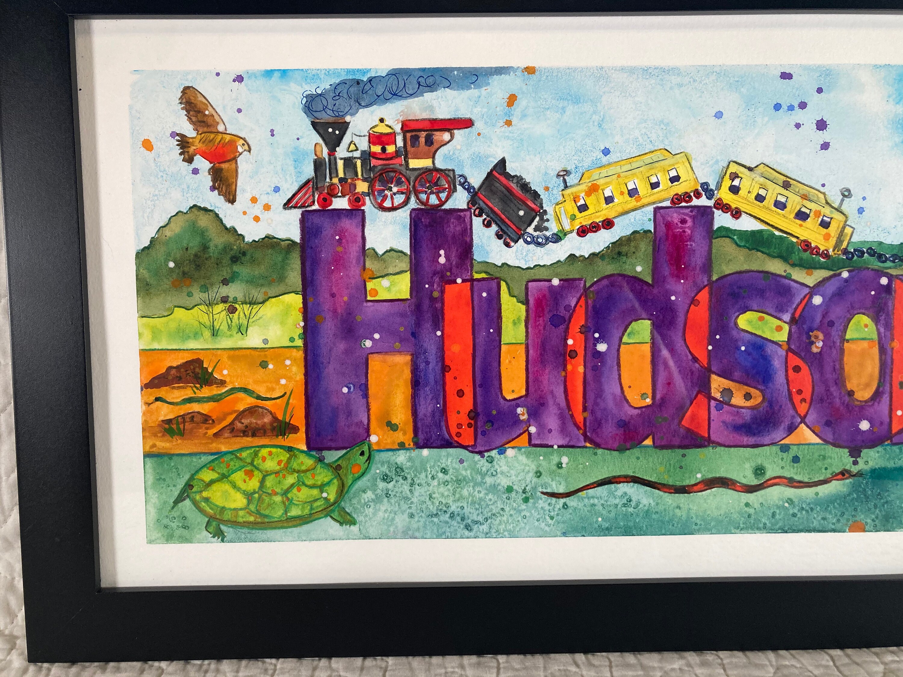 Original Watercolor Painting, Made to Order, Any Name, Any Color, Any ...