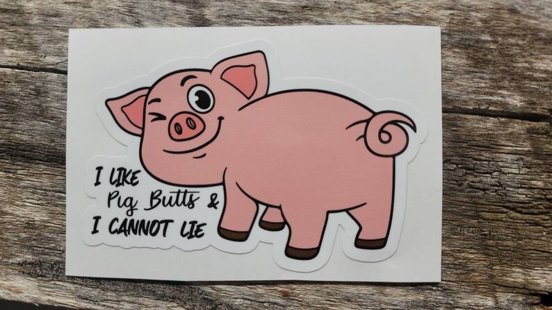 I Like Pig Butts and I Cannot Lie Vinyl Car Window Decal ~ Pig Butt ...
