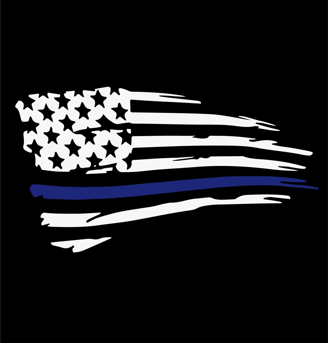 Distressed Thin Blue Line Flag Car Window Decal ~ Law Enforcement Vinyl ...
