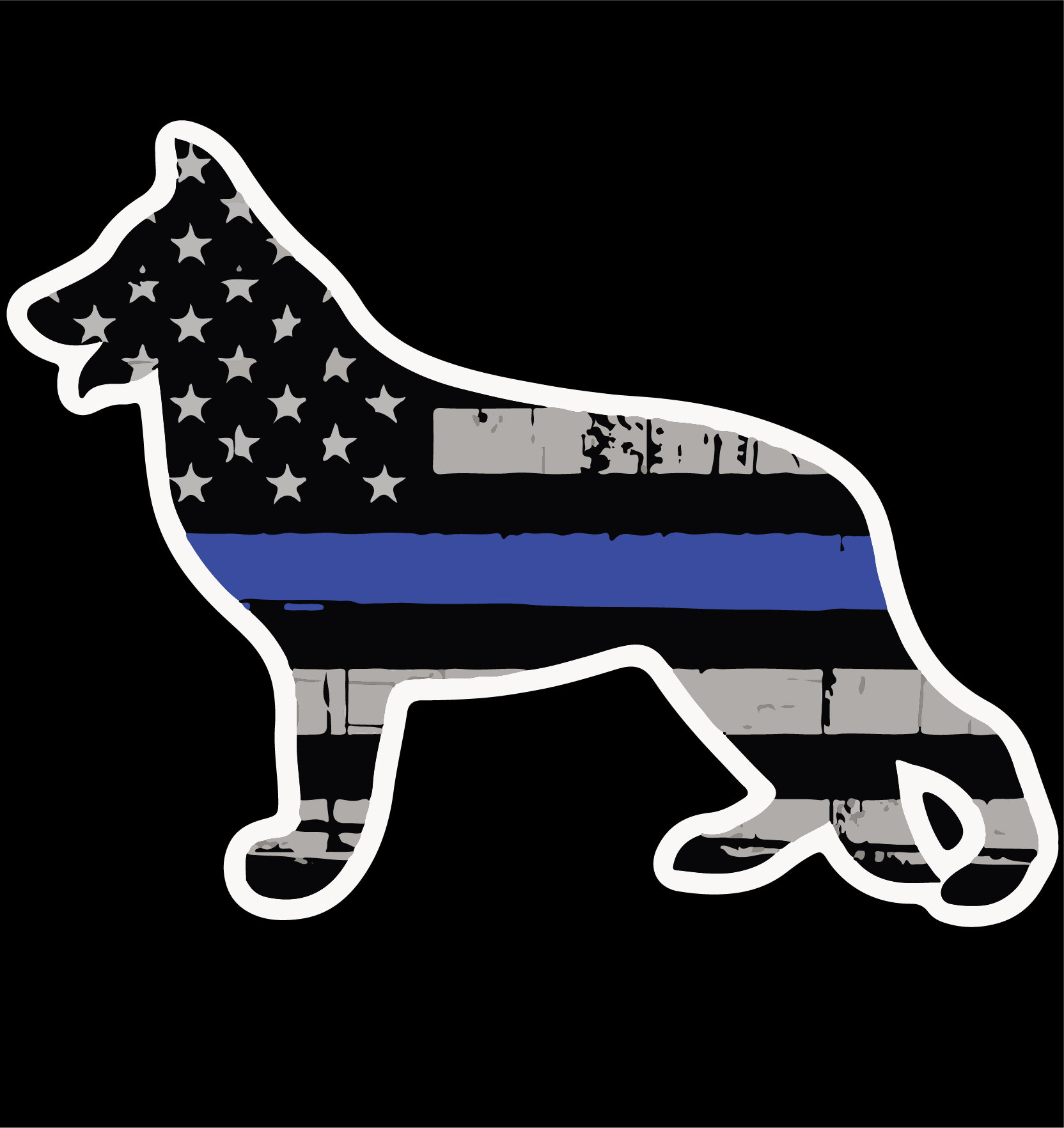 Thin Blue Line Dog Car Window Decal ~ Law Enforcement Vinyl Decal ...