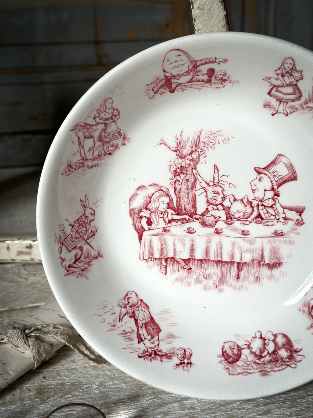 A Rare Alice in Wonderland Johnson Bros. Red and White Ironstone ...