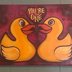 Rubber Duckie Acrylic Painting - Etsy