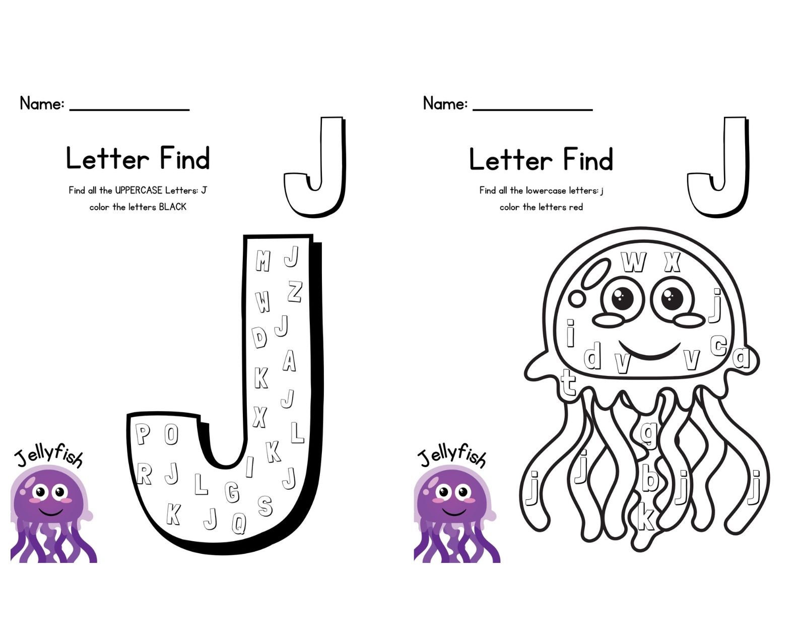 J Letter of the Week Worksheets Preschool Curriculum - Etsy