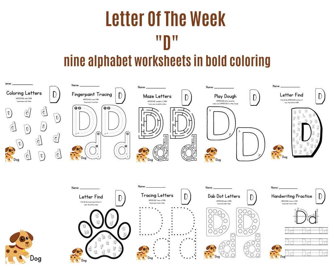 Letter D Letter of the Week Worksheets Alphabet Busy Book - Etsy