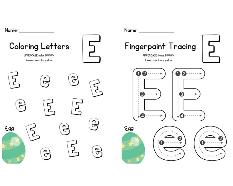 Letter E Letter of the Week Worksheets Alphabet Busy Book - Etsy