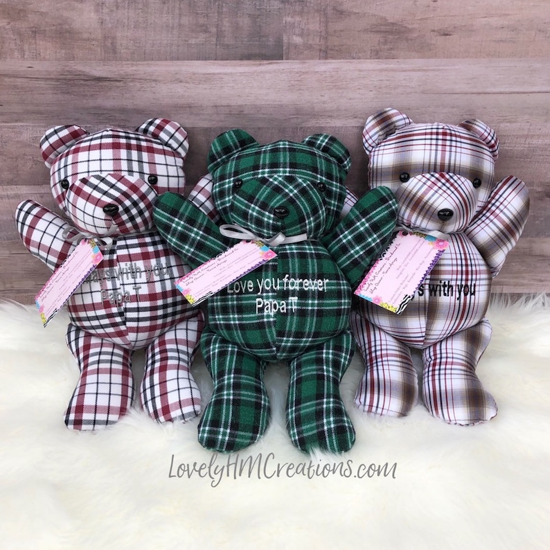 Memory Bear 13 Embroidered Bear Keepsake Bear | Etsy