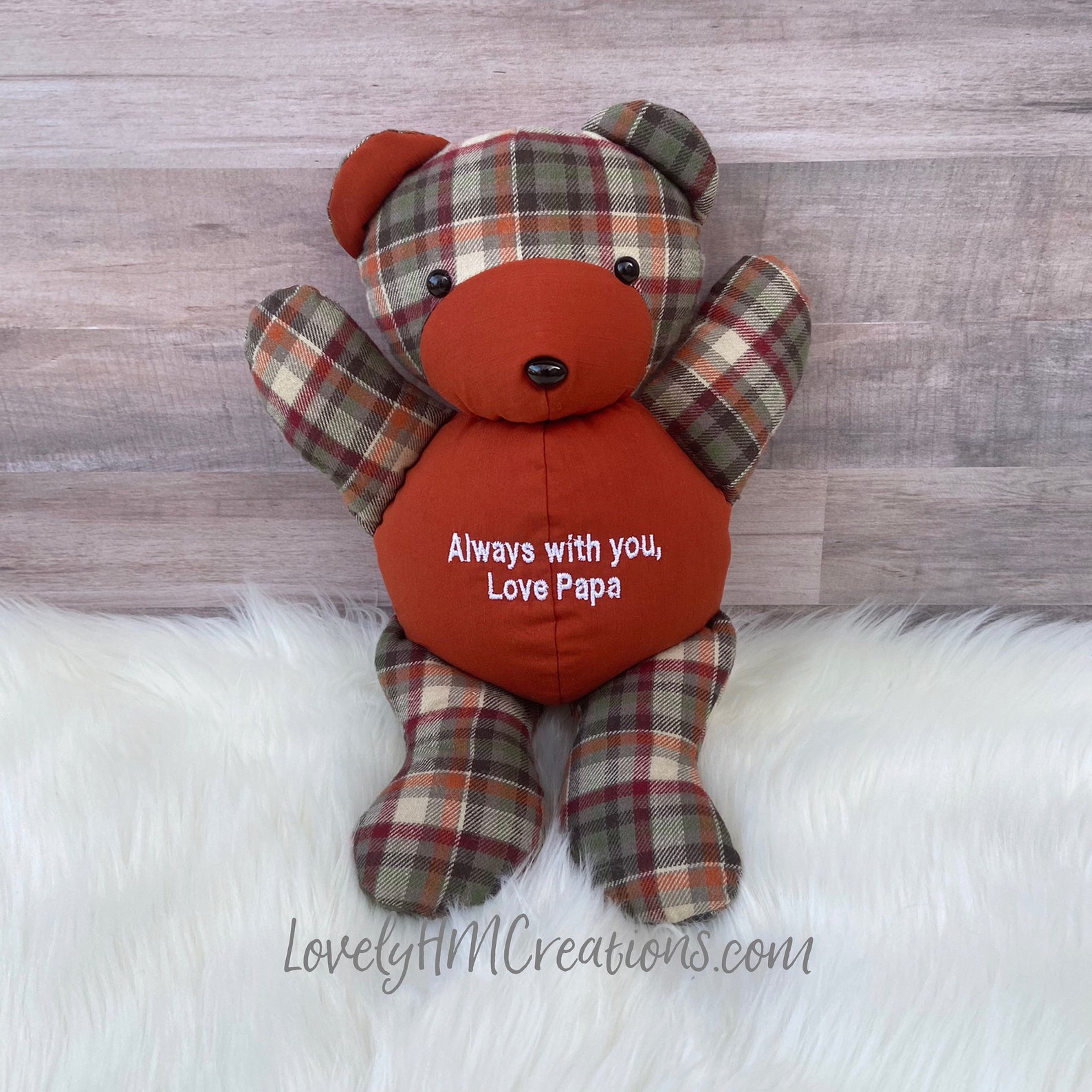 Memory Bear 13 Embroidered Bear Keepsake Bear | Etsy