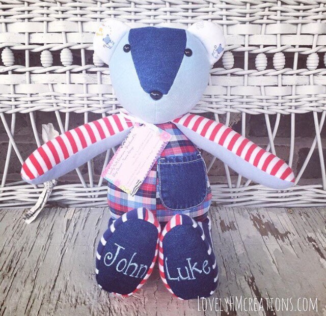 Baby Memory Bear 17 Keepsake Embroidered Stuffed Baby | Etsy