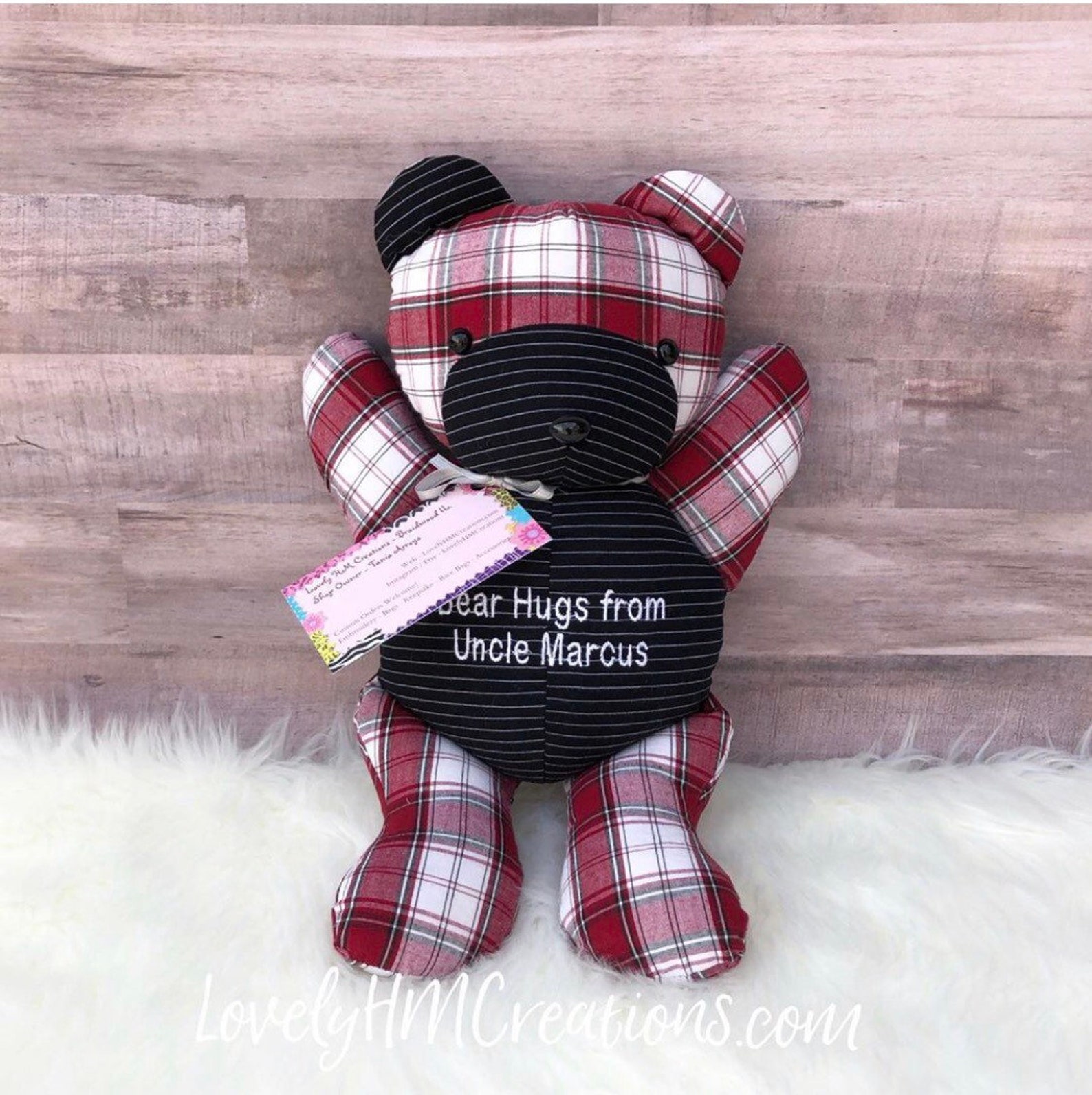 Memory Bear 13 Embroidered Bear Keepsake Bear | Etsy