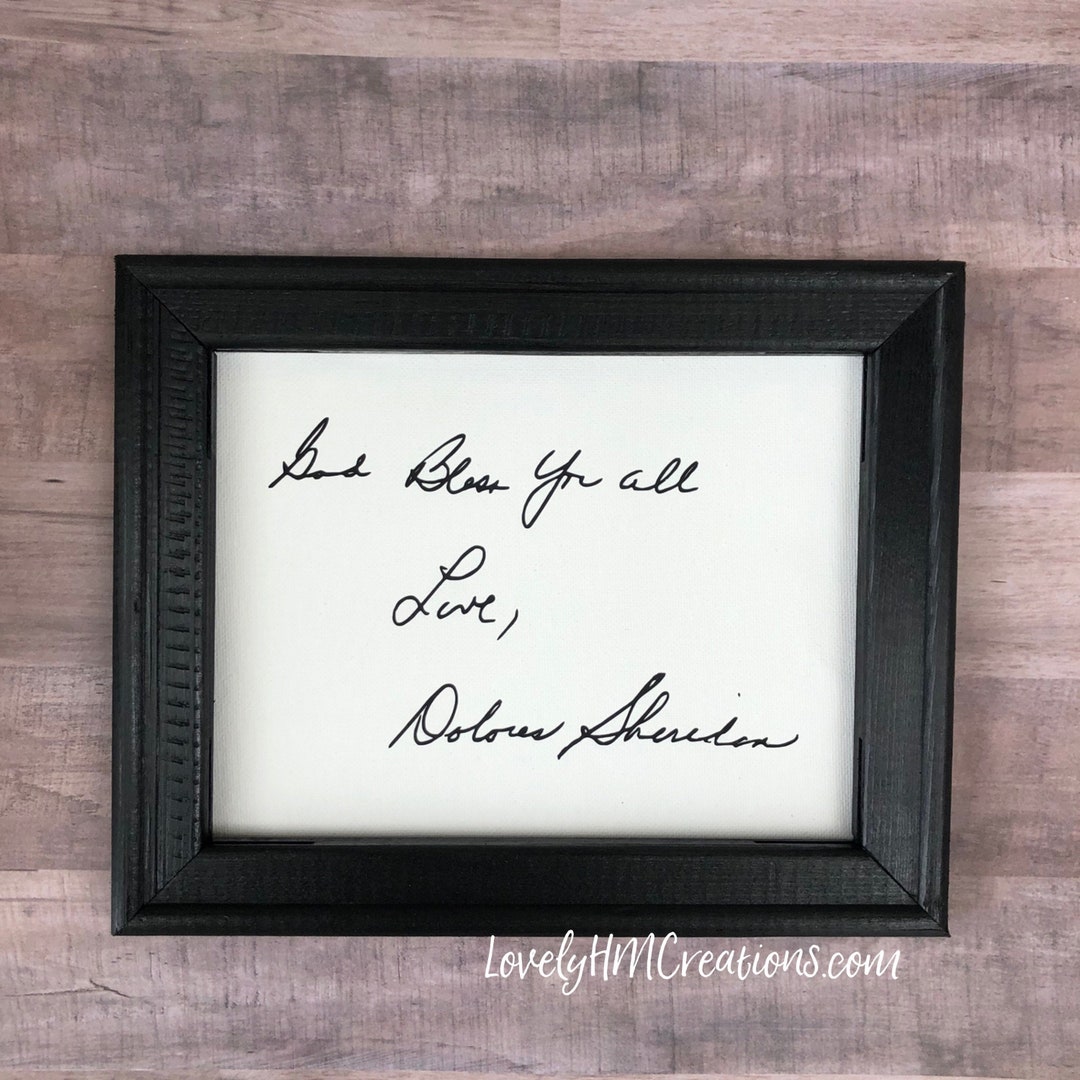 Handwritten Sign on Canvas Custom Keepsake Handwriting Sign - Etsy