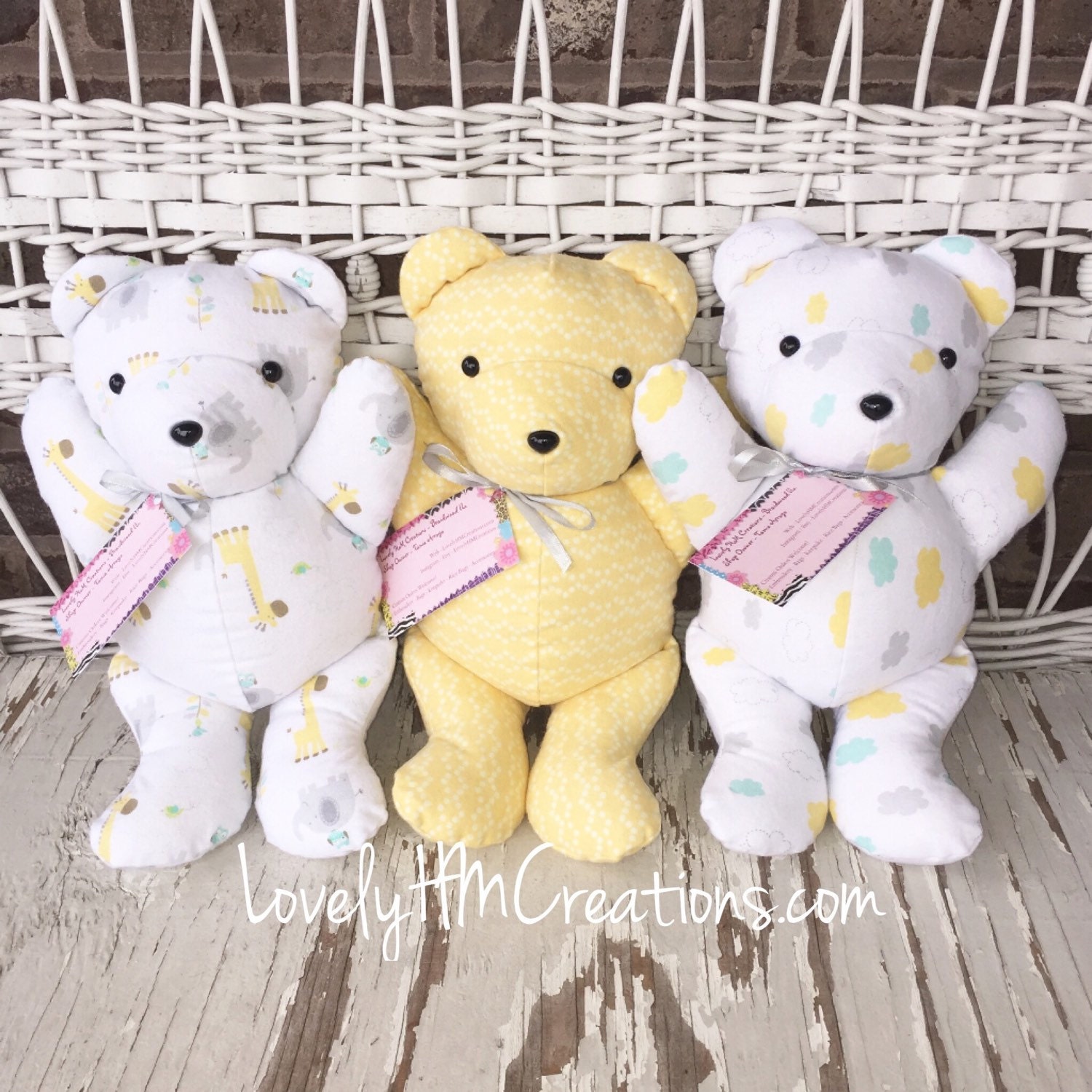 Baby Memory Bear 13" Keepsake Bear Embroidered - Baby Bear Newborn Gift ...