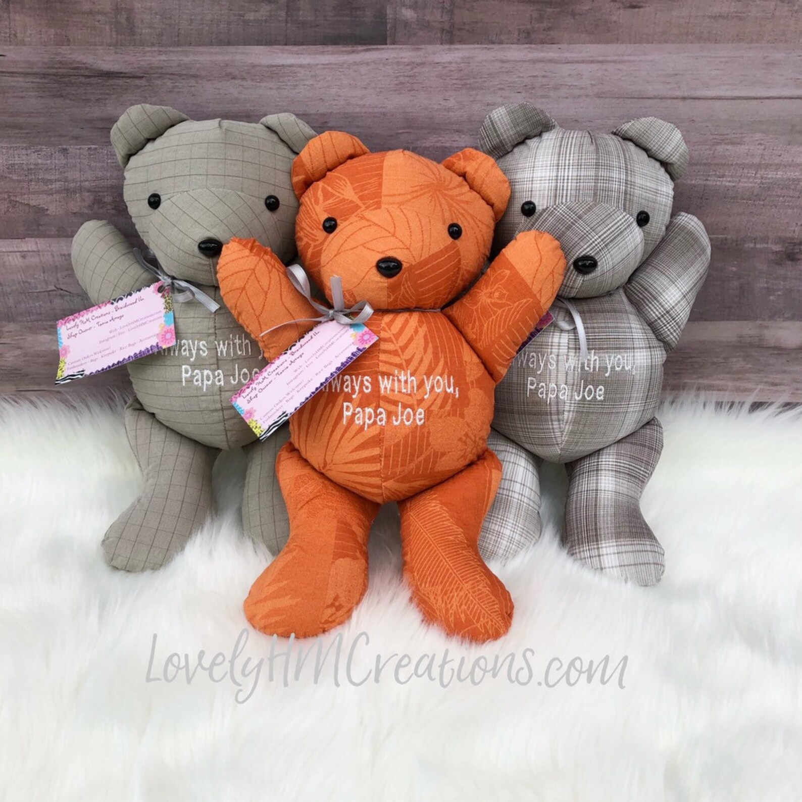 Memory Bear 13 Embroidered Bear Keepsake Bear | Etsy