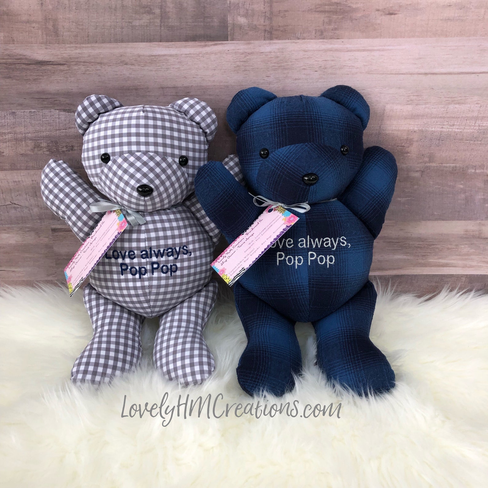 Memory Bear 13 Embroidered Bear Keepsake Bear | Etsy