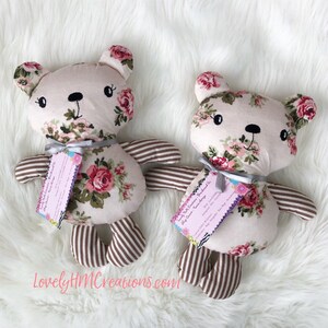 Memory Bear, 10" Embroidered Bear, Keepsake Bear, Personalized Bear ...