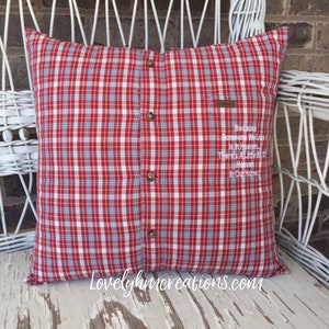 Memory Pillow, Insert and Embroidery Message, Keepsake Pillow, Memorial ...