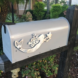 Mermaid Mailbox Flag, Metal Mermaid With Starfish, Listing is the ...