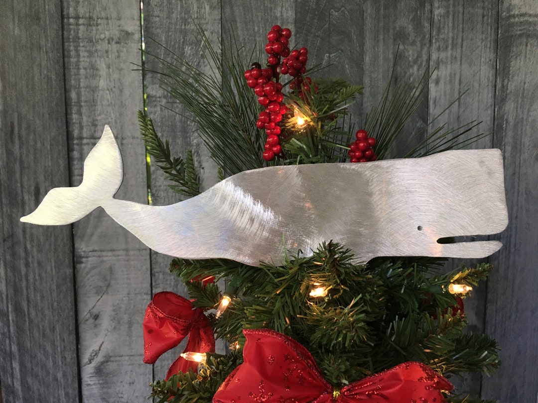 Nantucket Whale, Christmas Tree Topper, Wreath Decoration, Holiday ...