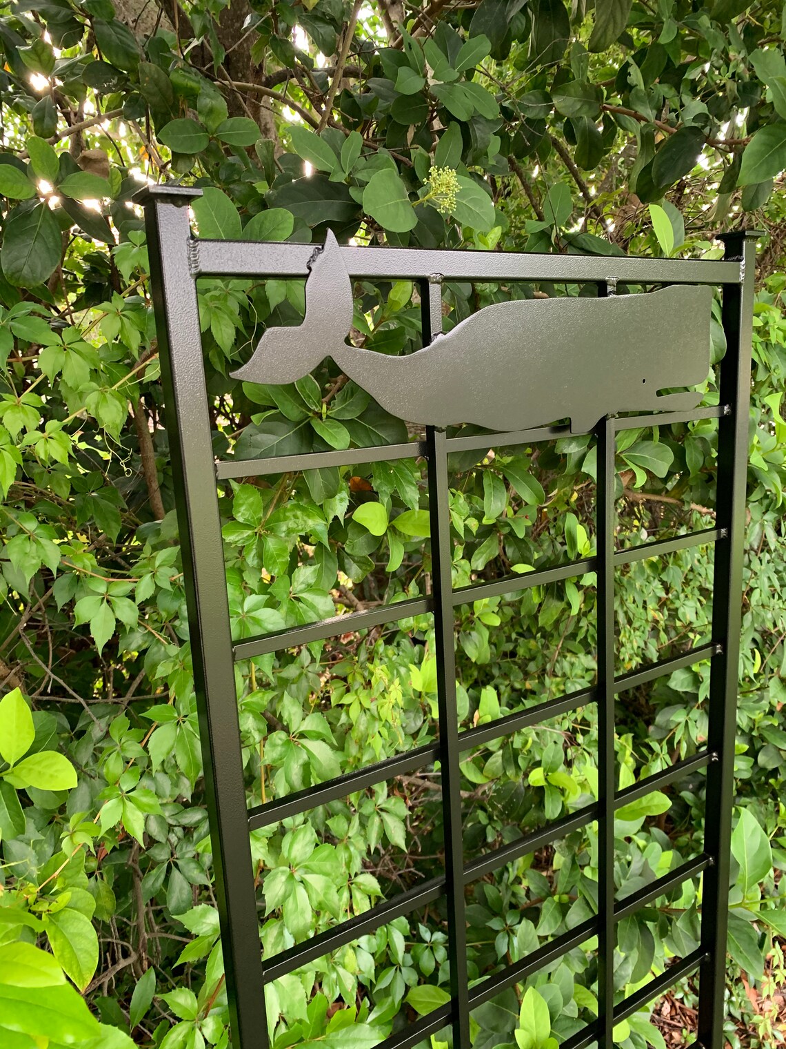 Nantucket Whale, Decorative Metal Garden Trellis, Plant Trellis, Rust ...