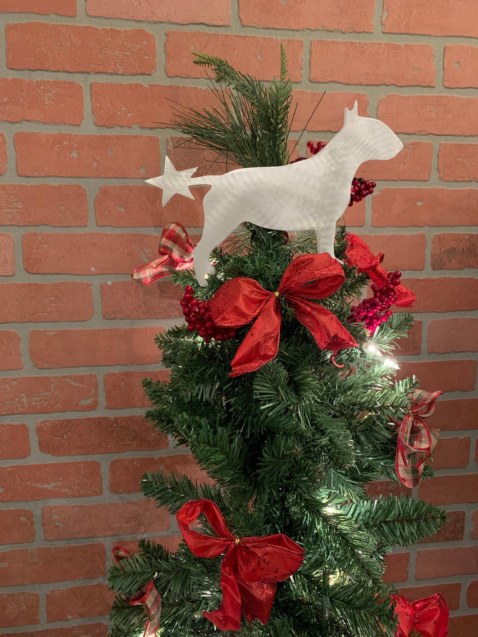 English Bull Terrier Dog Christmas Tree Topper or Wreath | Etsy