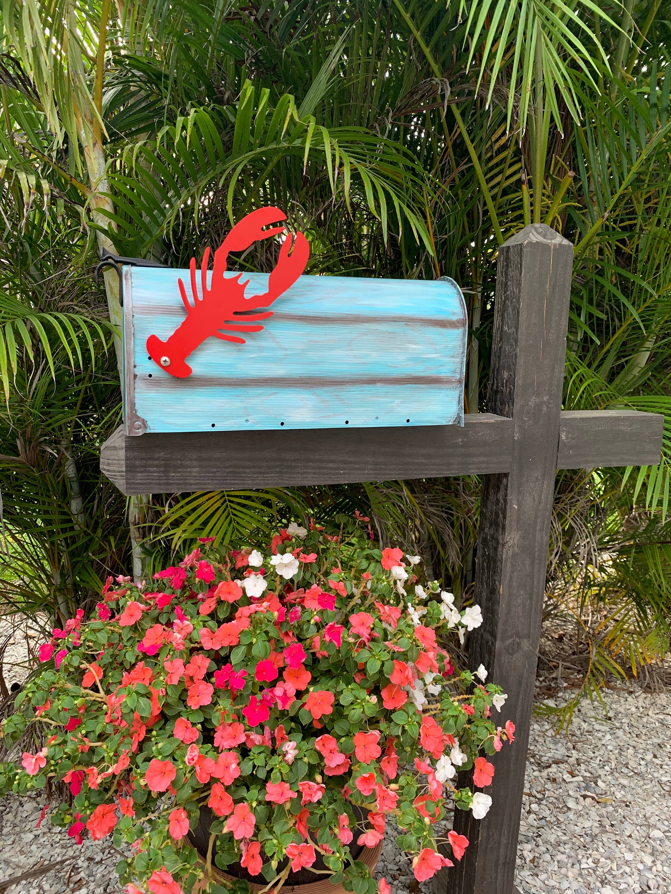 Lobster, Mailbox Flag, Metal, Aluminum, Powder Coated Red or Natural ...