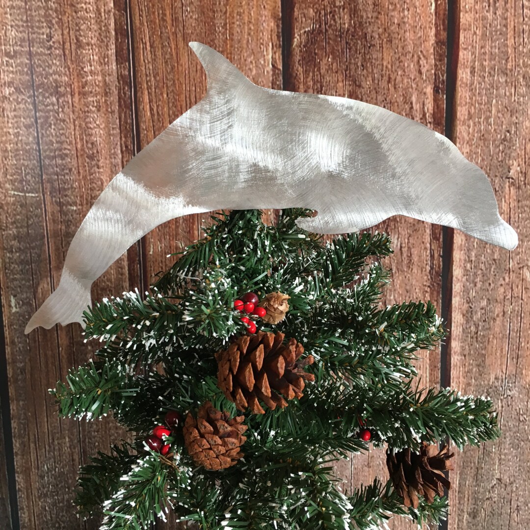 Dolphin, Christmas Tree Topper, Holiday Decoration, Aluminum, Beach ...