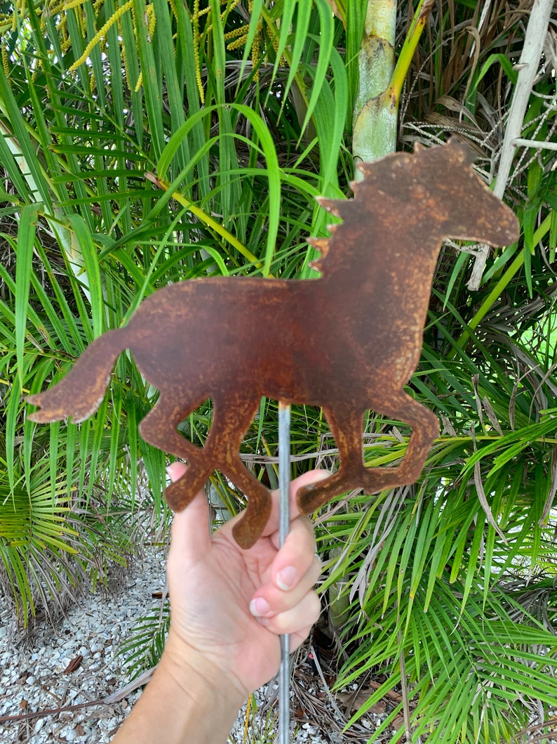 Rusty Horse Wild Stallion Steel Yard Art Yard Stake - Etsy