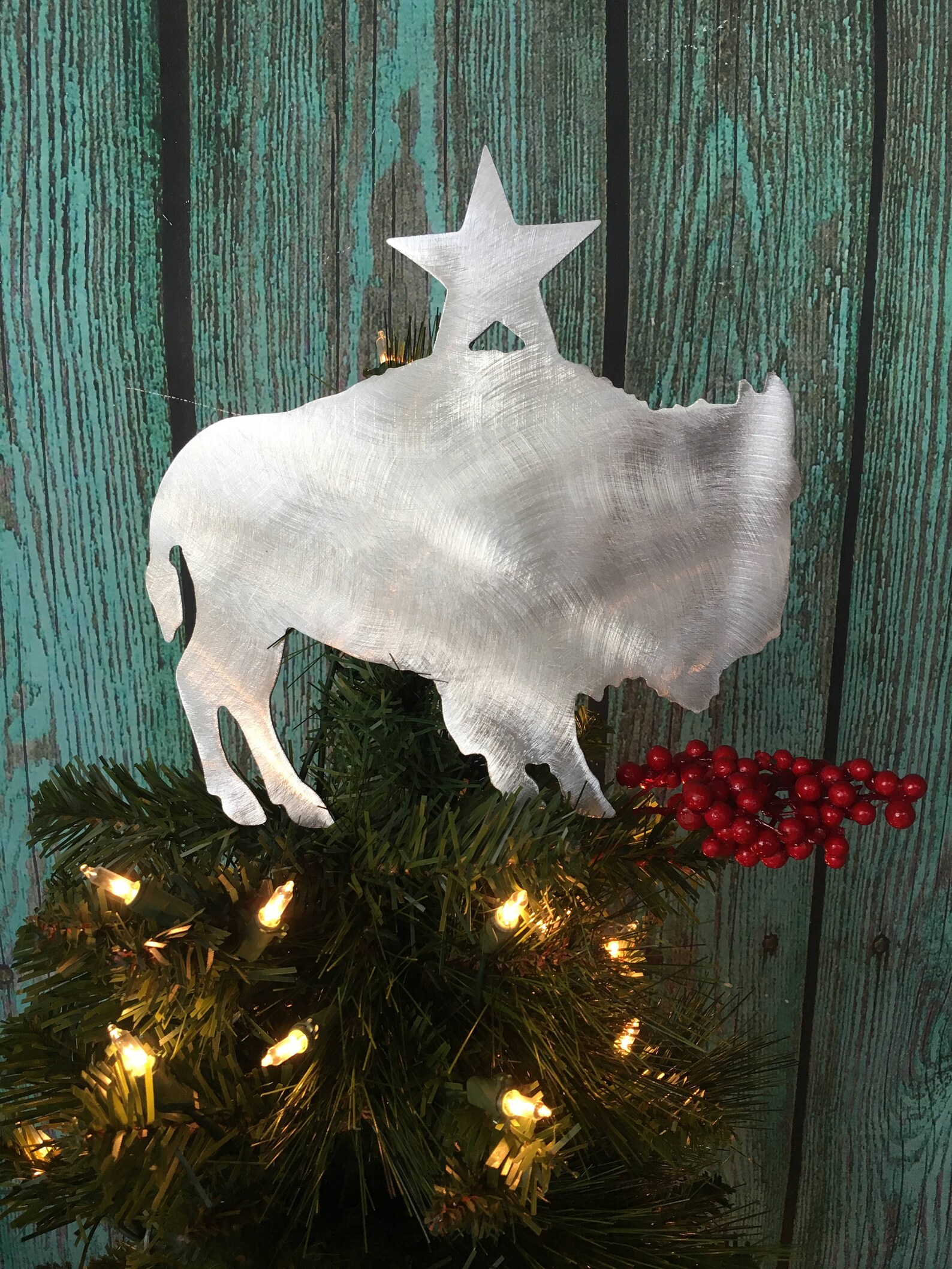 American Buffalo, Bison Christmas Tree Topper, Wreath Decoration ...