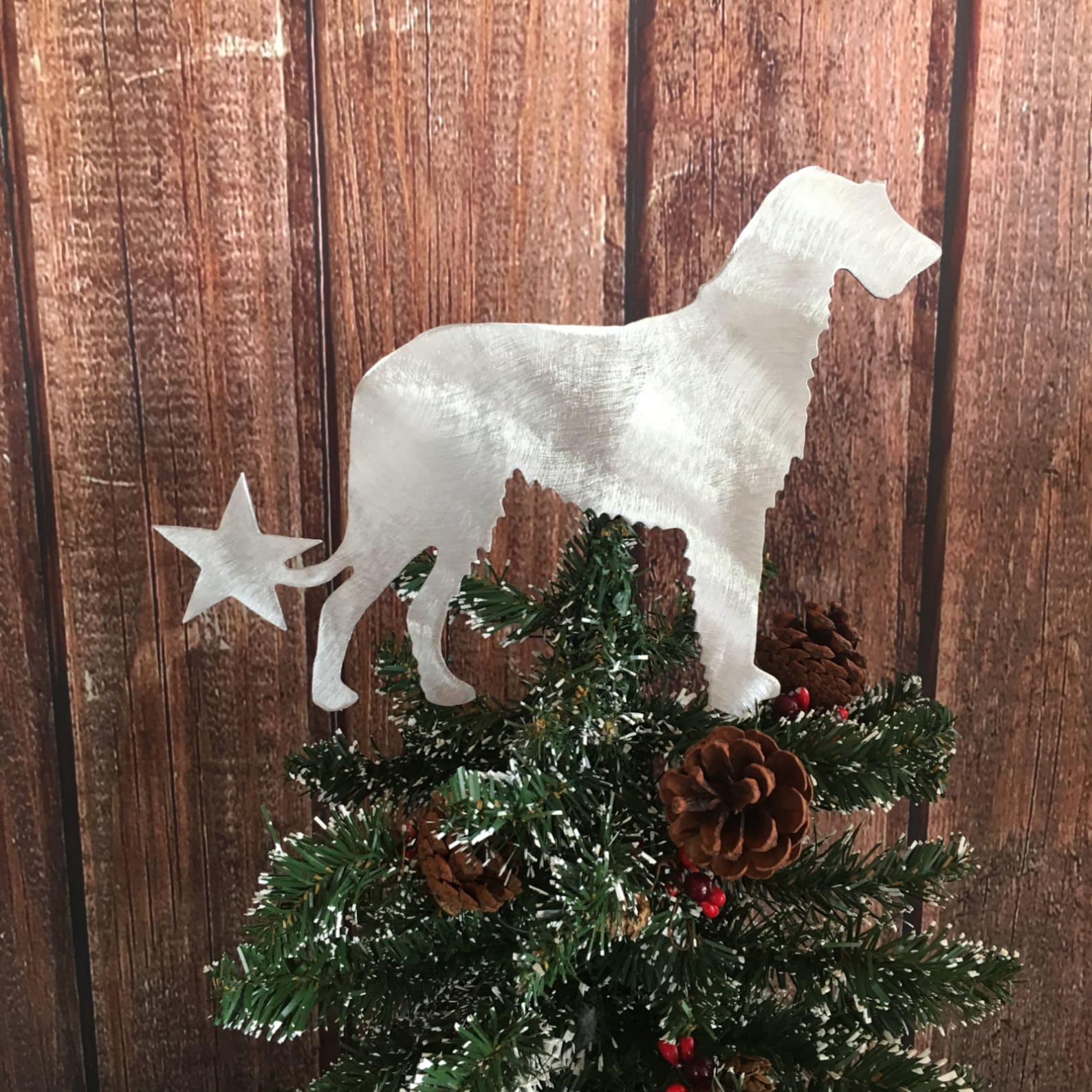 Irish Wolfhound Dog Tree Topper Holiday Decoration Wreath - Etsy