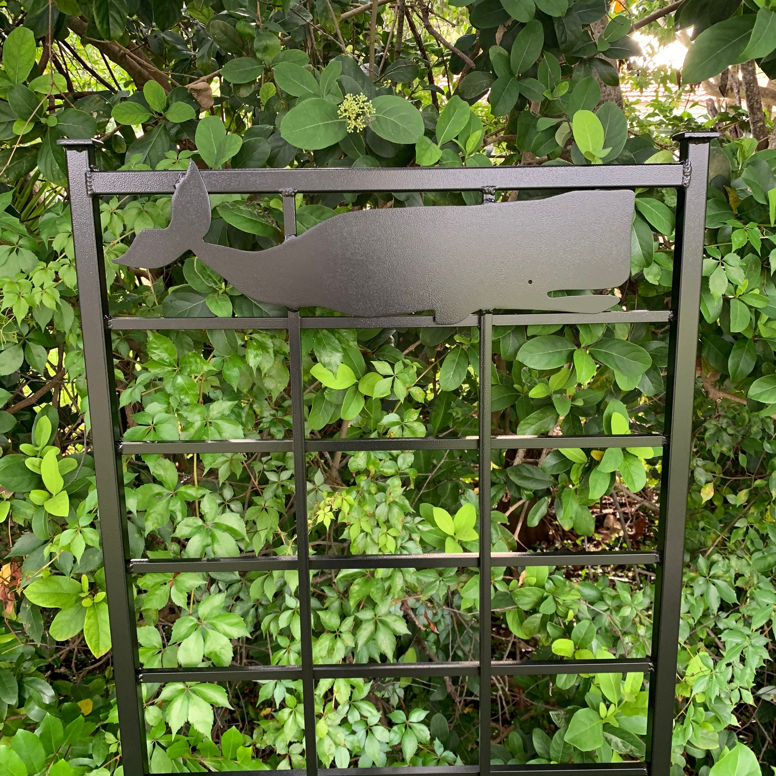 Nantucket Whale, Decorative Metal Garden Trellis, Plant Trellis, Rust ...