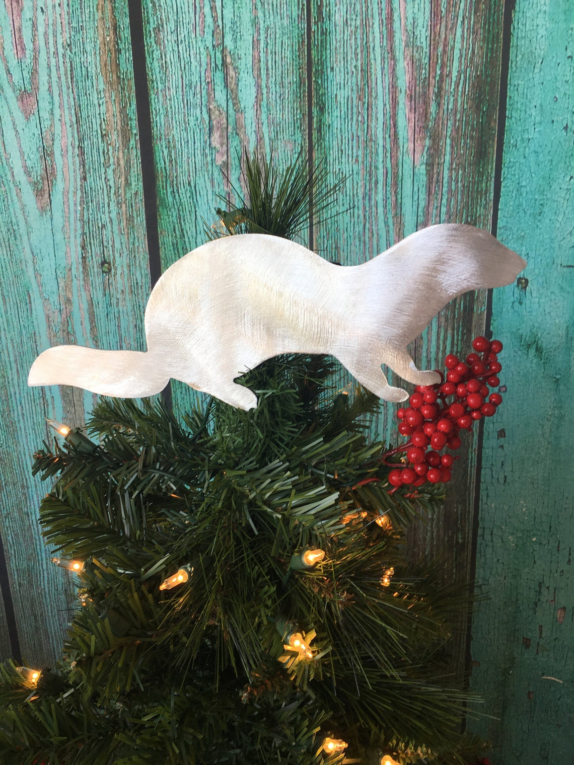 Otter Tree Topper Wall Hanging or Yard Stake Handcrafted - Etsy