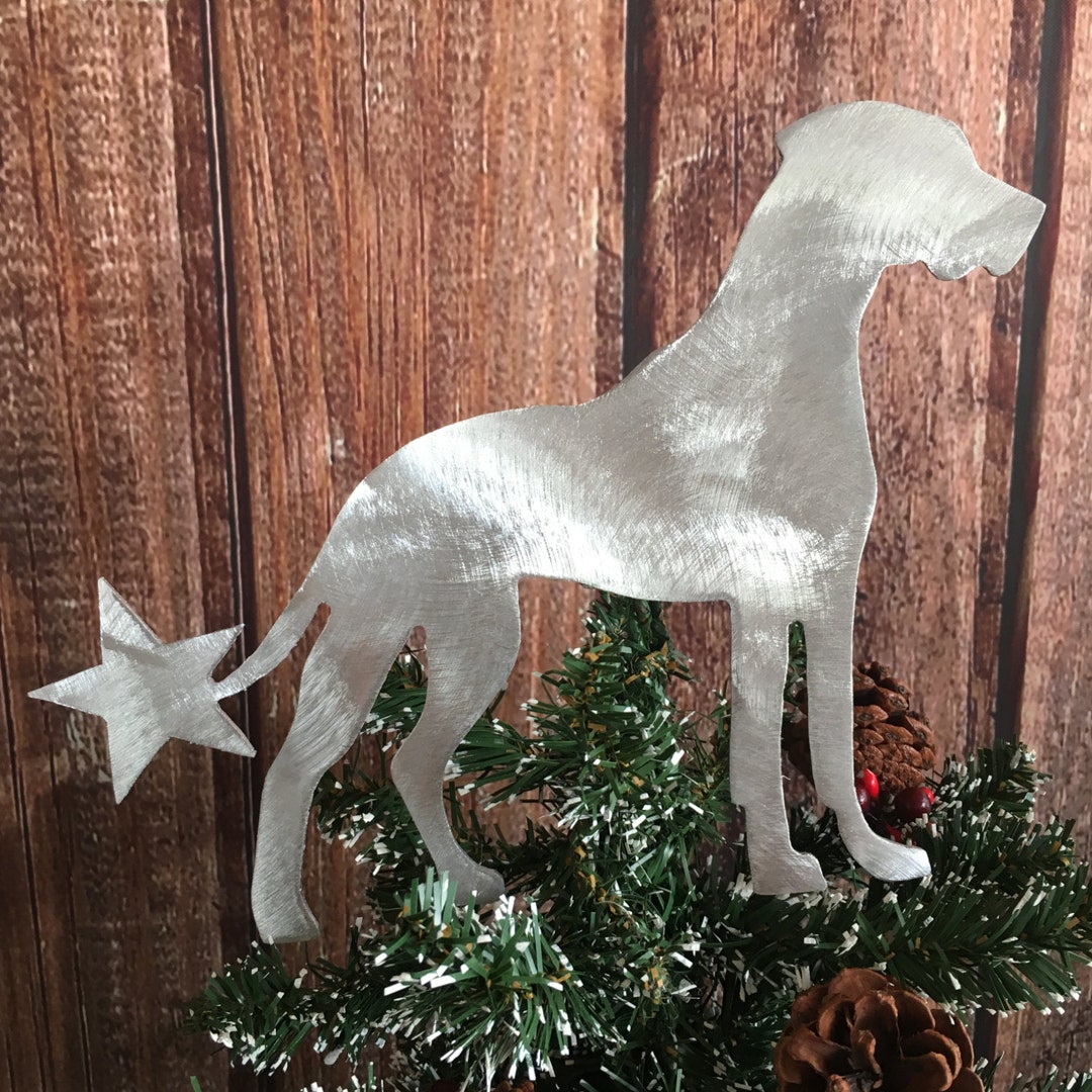 Great Dane With Natural Ears, Star, Dog Tree Topper, Holiday Decoration ...