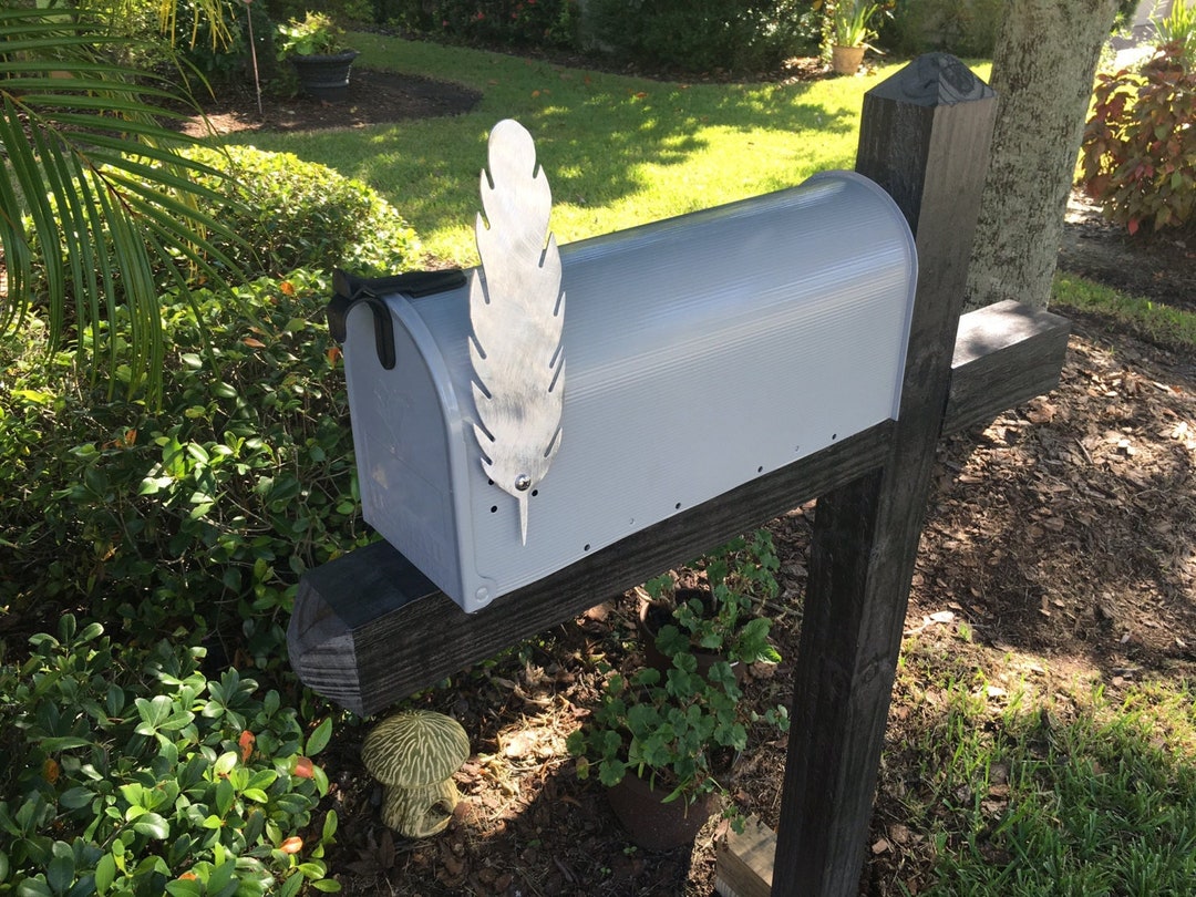 Metal Feather Mailbox Flag, Aluminum, Will Not Rust, Brushed Finish ...