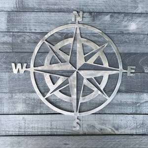 Metal Compass Rose, Wall Art, Multiple Colors Available, 24" Diameter ...