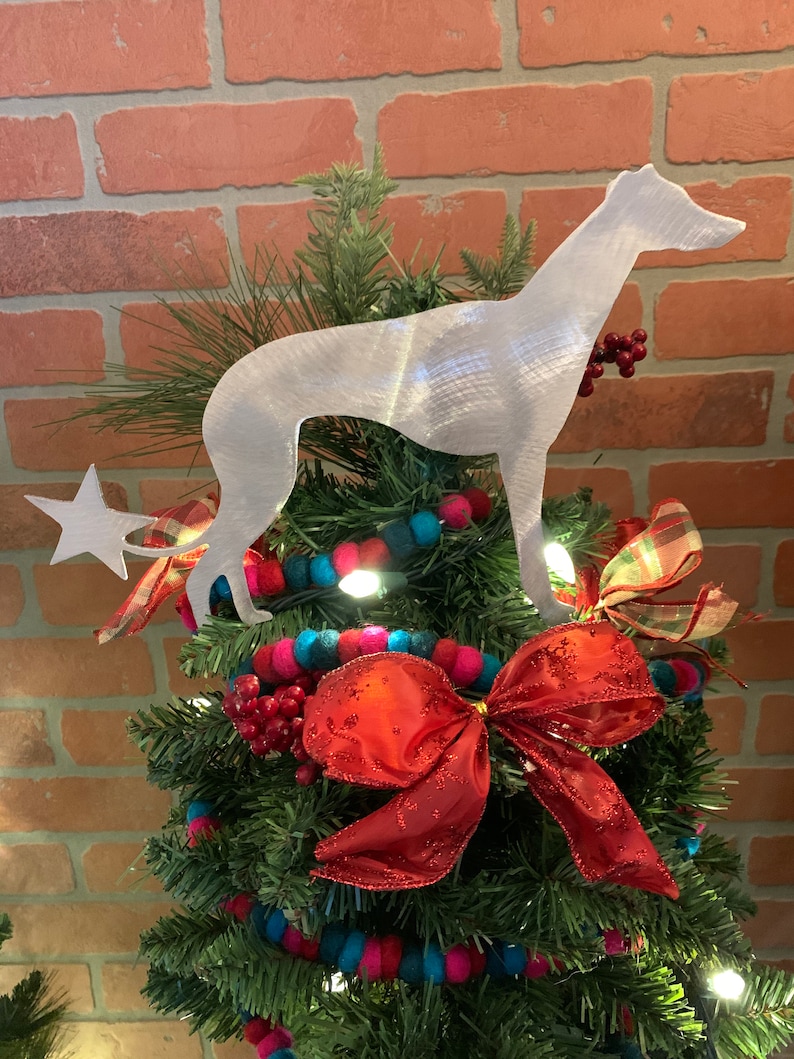 Greyhound Dog Christmas Tree Topper Holiday Decoration - Etsy