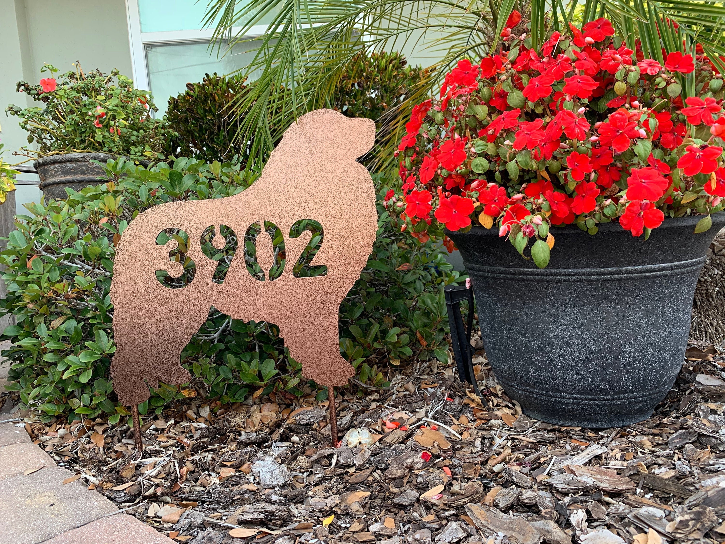 Great Pyrenees, Metal Yard Sign, Unique and Beautiful House Number Sign ...