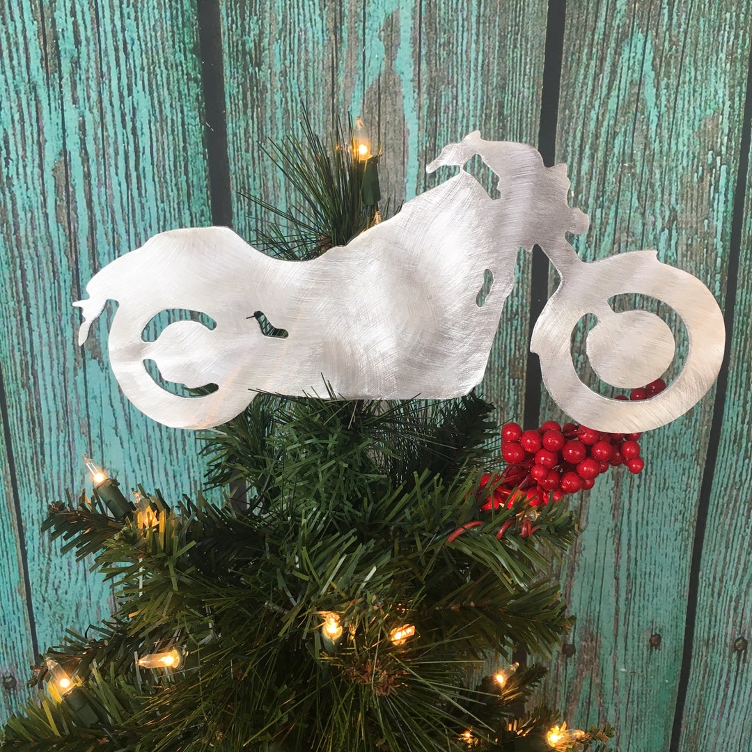 Motorcyle, Christmas Tree Topper, Wreath Decoration, Holiday Decoration ...